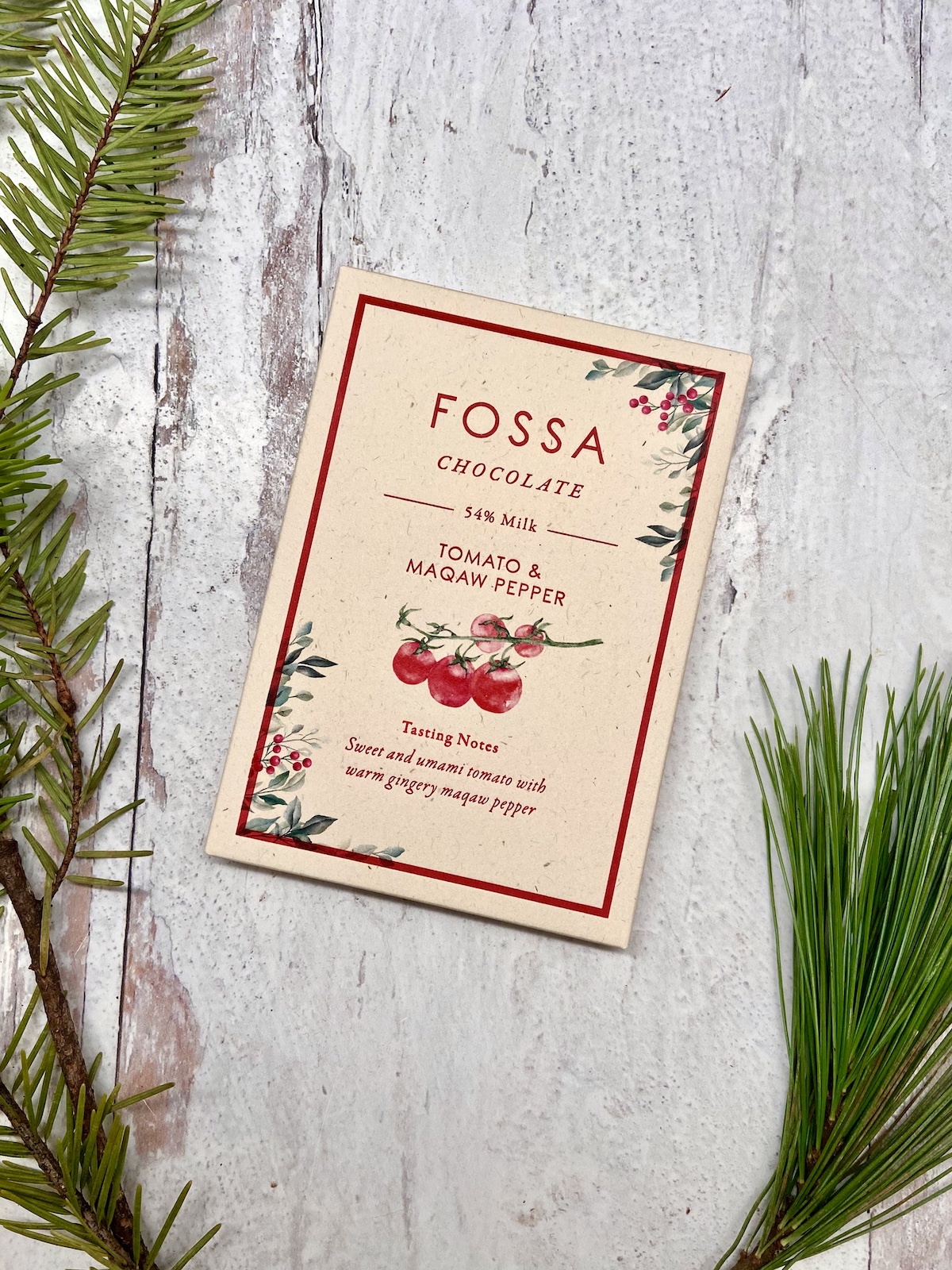 Fossa Tomato & Maqaw Pepper 54% Milk Chocolate • The Chocolate House DC